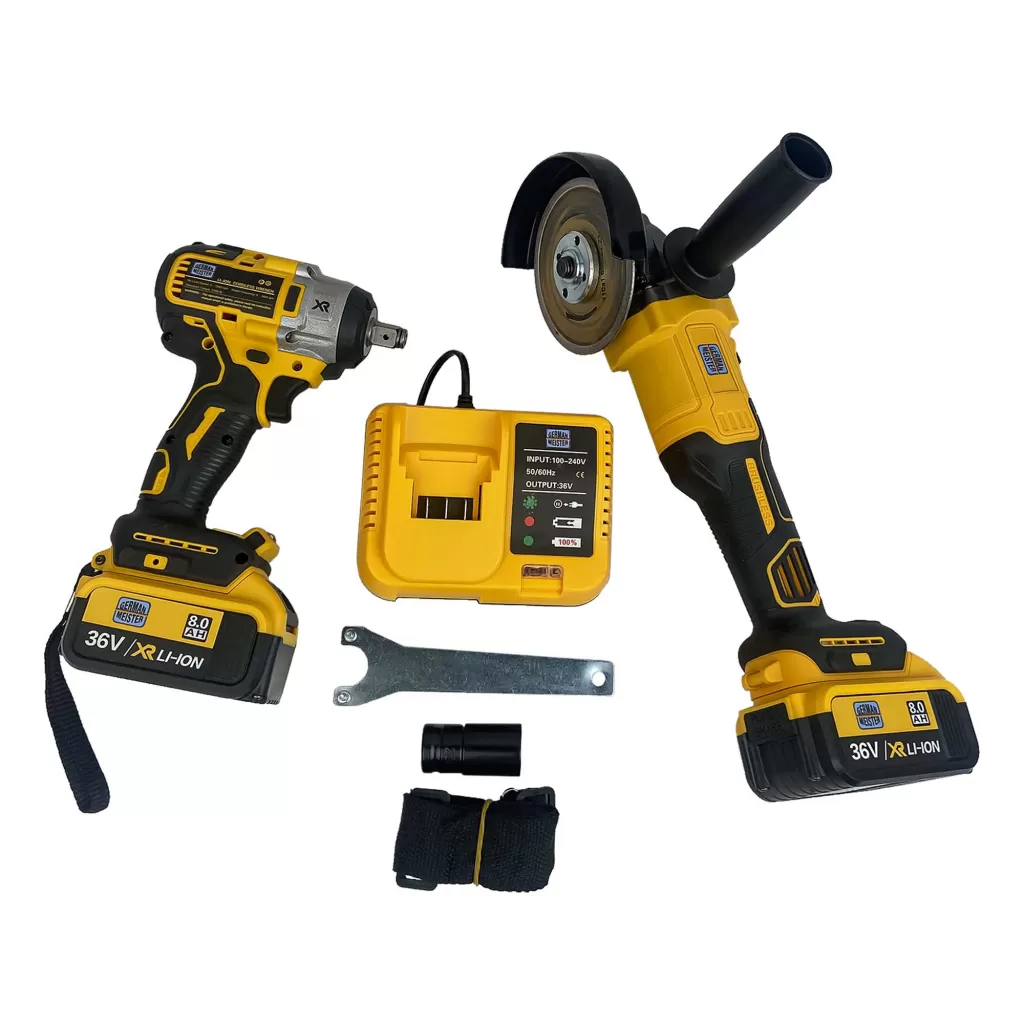 Set masina de Impact si Flex, German Meister, 2 acumulatori, 36V, 8Ah ...