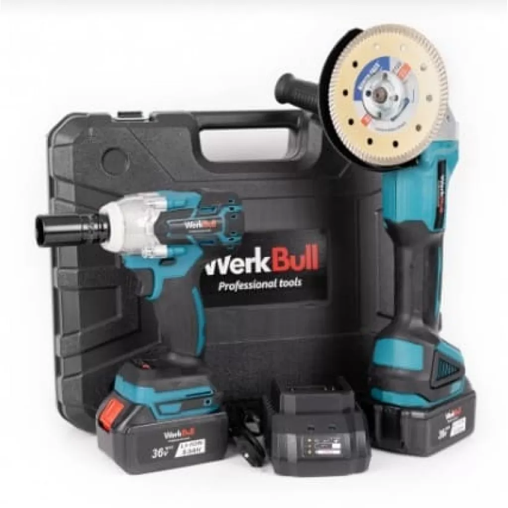 Set Pistol de impact si Flex Werkbull, 2 acumulatori 36V 8Ah, trusa ...