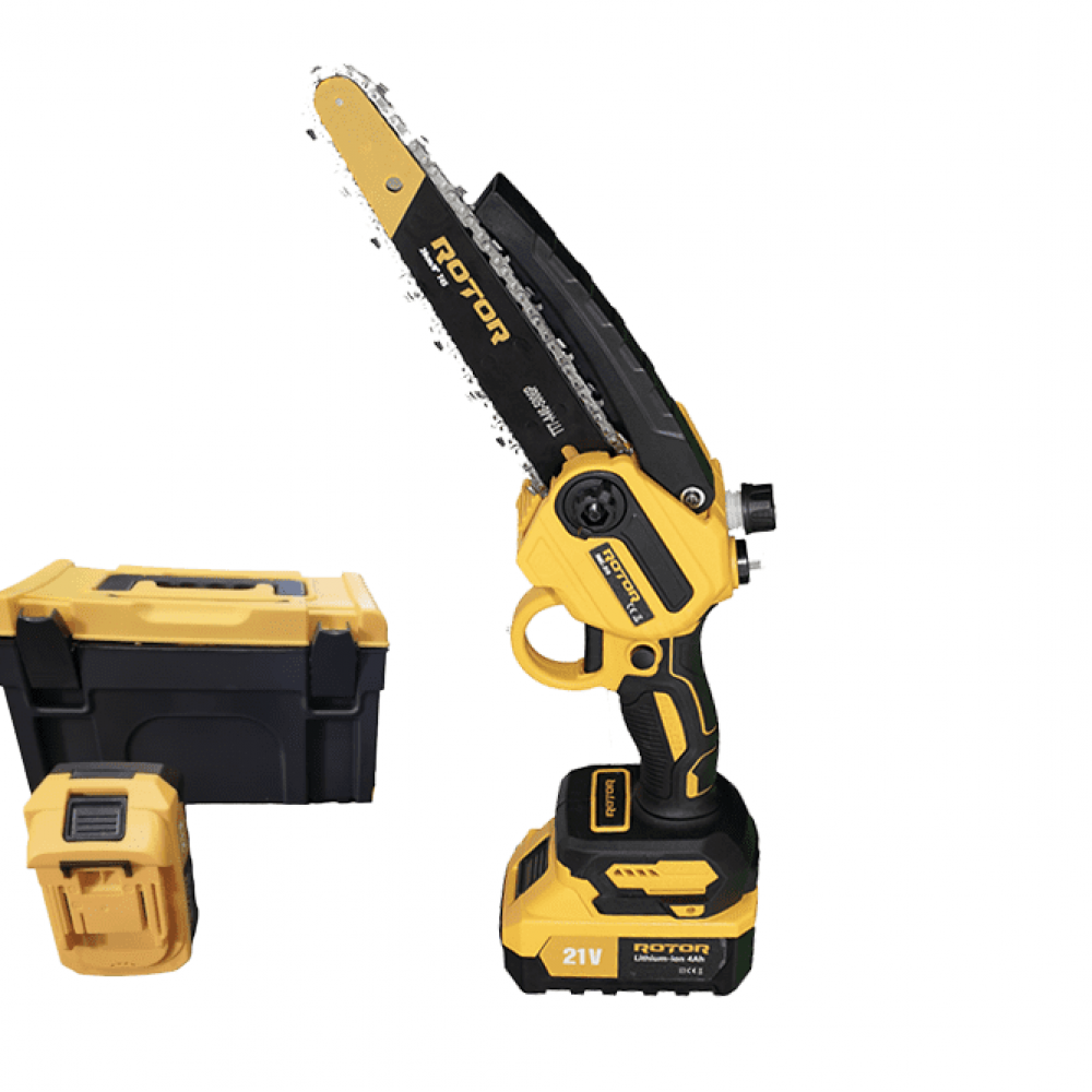 Mini ferastrau ROTOR RMC218 cu acumulator 21V, 4Ah, lama 20 cm, 4500 ...