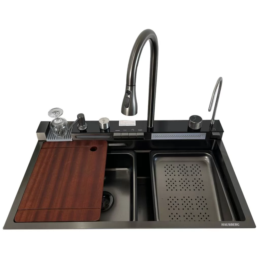 Set chiuveta multifunctionala HAUSBERG din otel inoxidabil, baterie ...