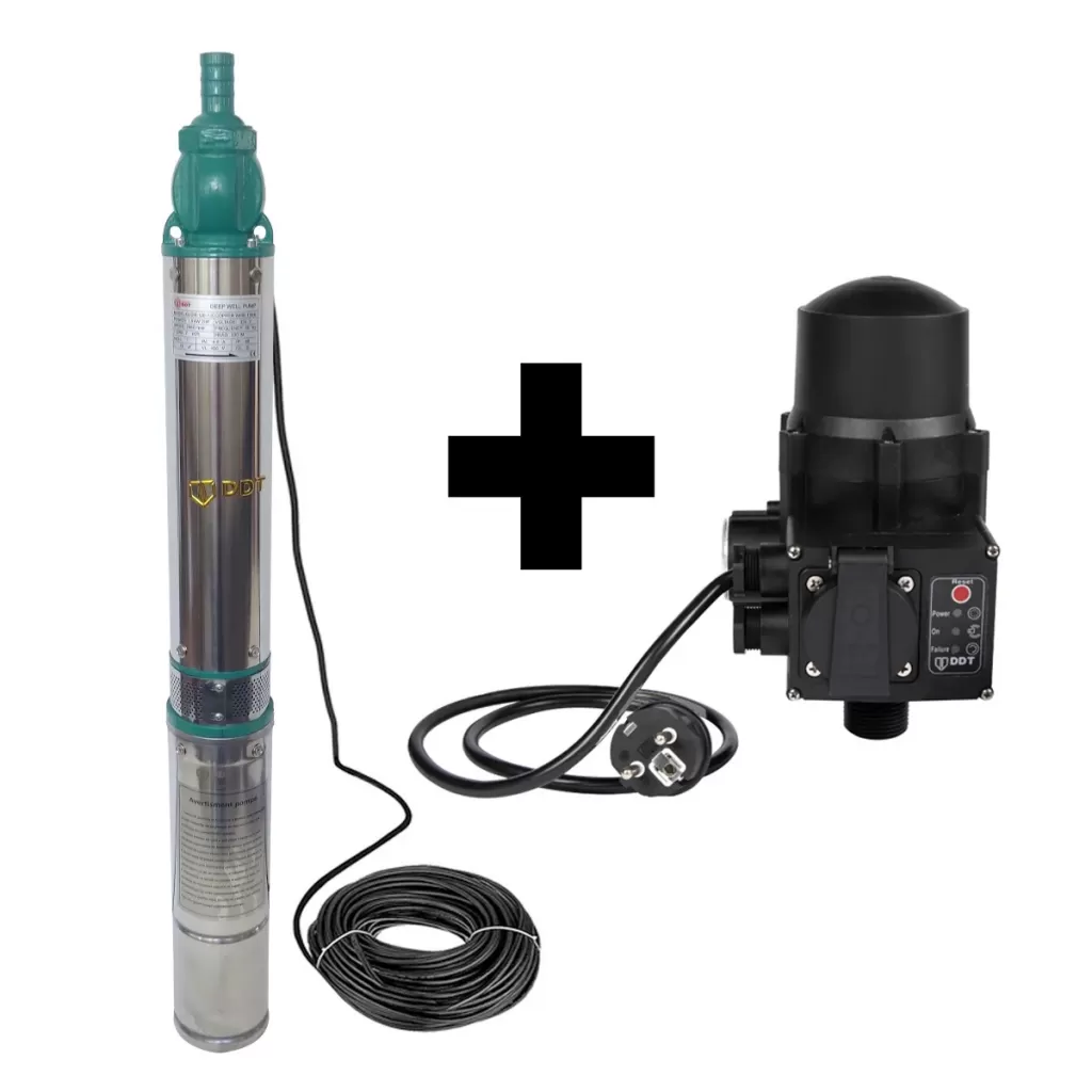 Pompa submersibila de mare adancime, DDT, QJD120-1.5, 1500 W, Inox, 8 ...