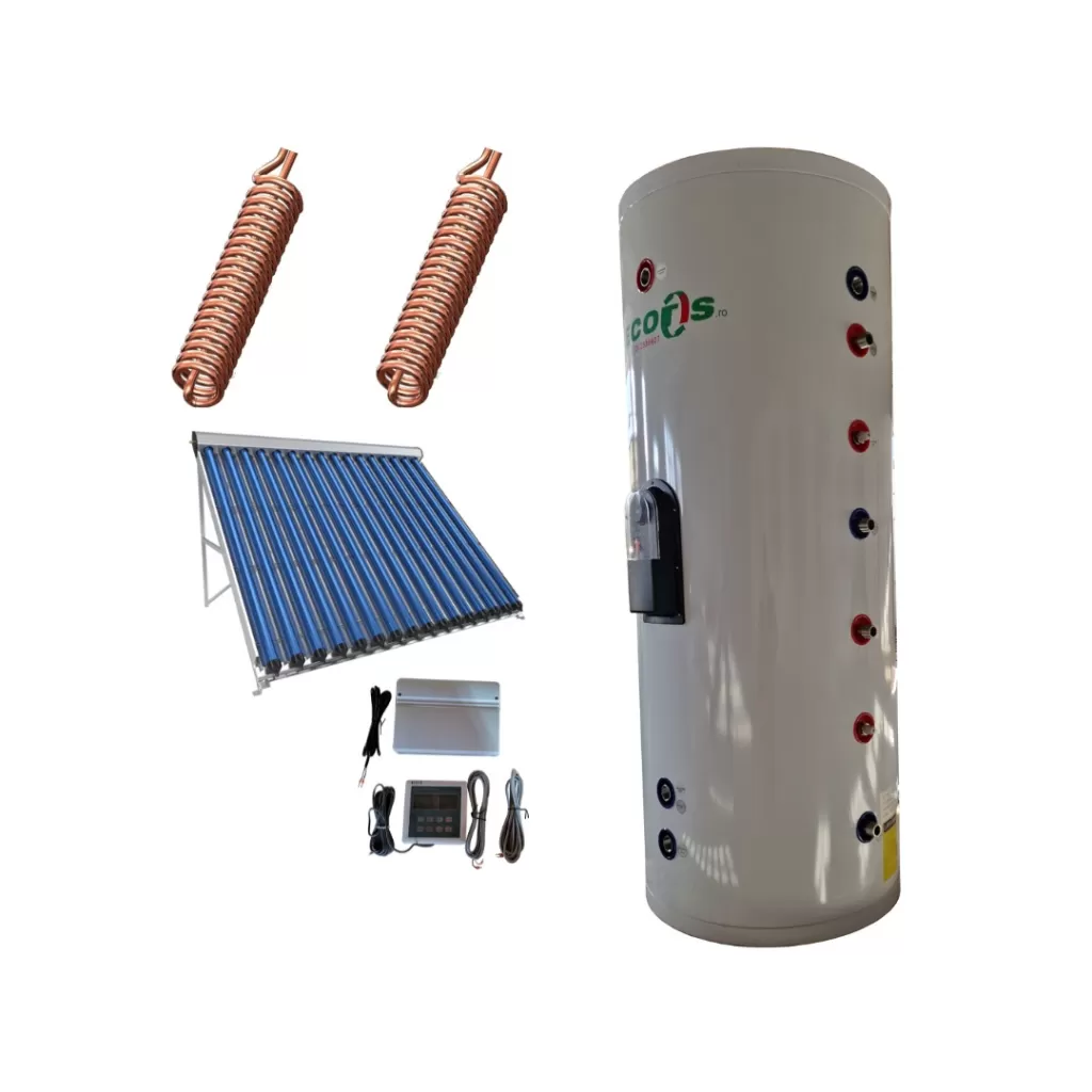 Kit Solar presurizat cu colector si boiler 200 litri cu doua serpentine
