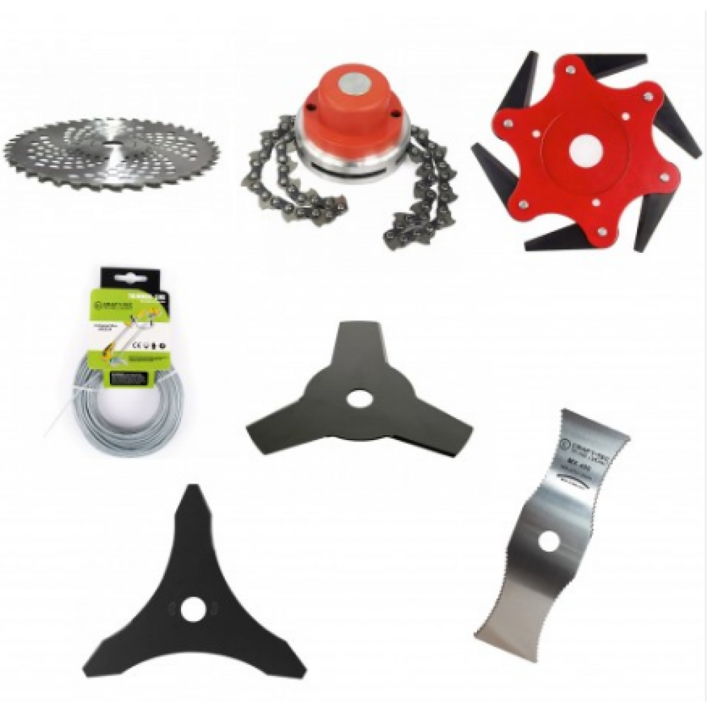 Set motocoasa 7 piese, disc 230x40T vidia, cu 6 cutite pliabile, 2T ...