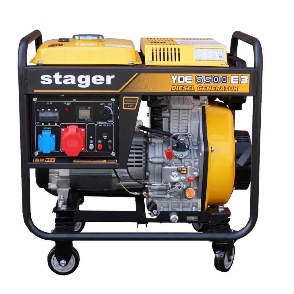 Stager YDE6500E3 Generator open frame 5.5kW, trifazat, diesel, pornire ...