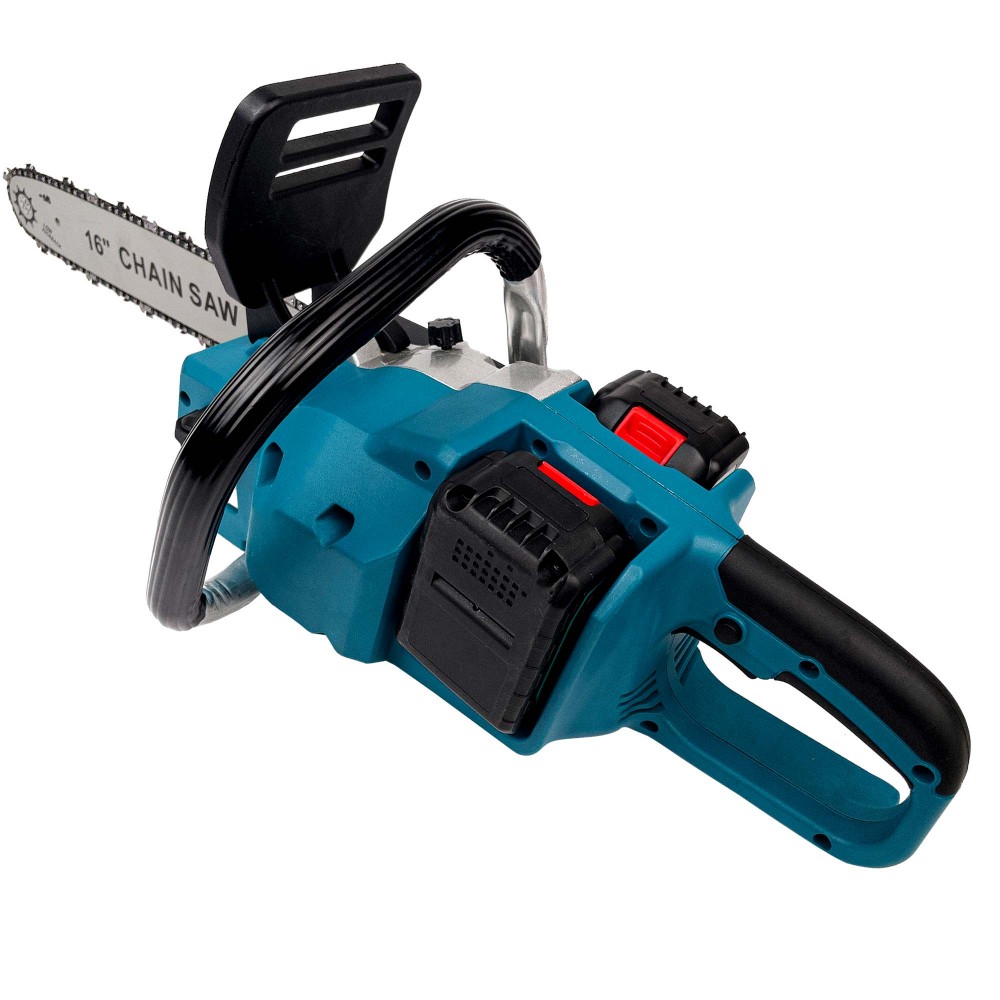 Drujba Electrica cu 2 Acumulatori, Lama 40CM, 128V, 10Ah, Albastra