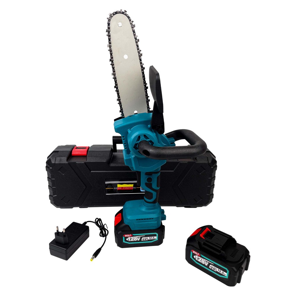 Mini Drujba German Meister 128V, 10Ah, cu 2 Acumulatori, Lama 20CM ...