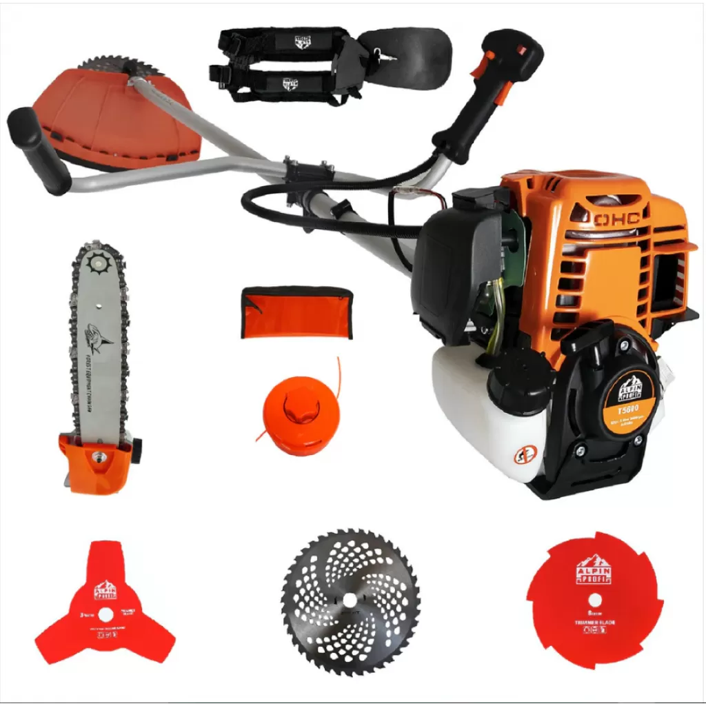 Set Motocoasa Alpin Profi 5600, Motor 4 Timpi, 7Cp, + Cap drujba si 4 ...